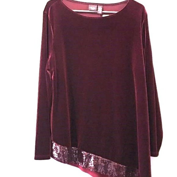 Chico's | Tops | Velvet Sequin Tunic | Poshmark